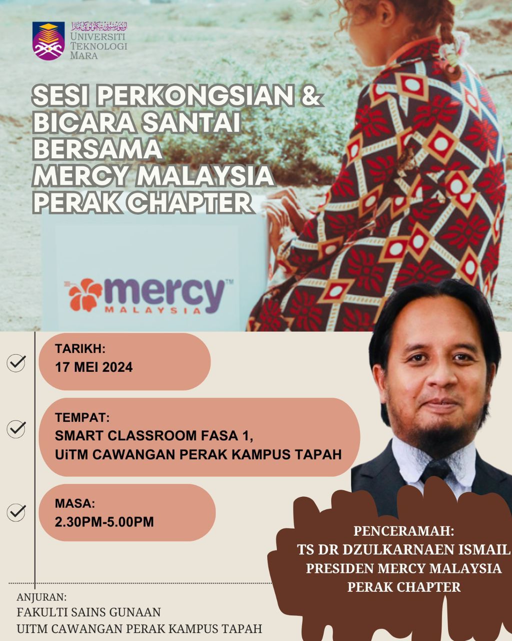 SESI PERKONGSIAN & BICARA SANTAI BERSAMA MERCY MALAYSIA PERAK CHAPTER – UiTM NewsHub